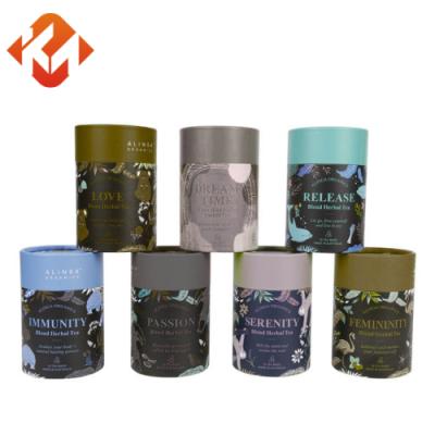 China Food Grade  Round Cardboard Box Tea Gift Box Biodegradable Paper Tubes Tea Bag Packaging Box for Tea for sale