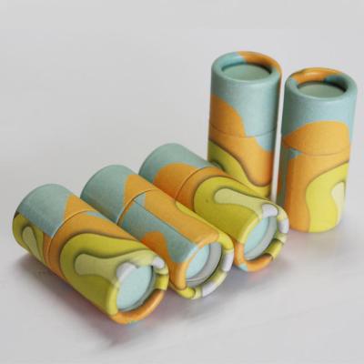 China Push-type solid perfume deodorant, tube packaging container, kraft paper lip balm box for sale