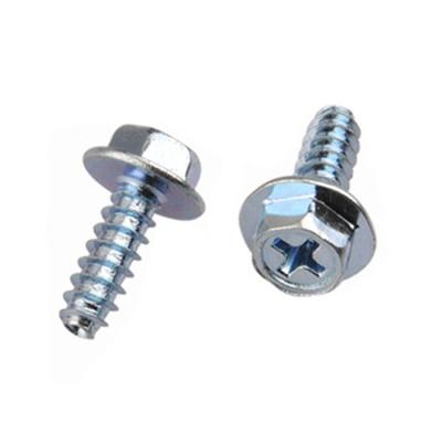 Cina Zinc Plated Hex Phillips Head With Washer Flang Tapping Screws in vendita
