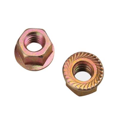 Cina Carbon Steel Yellow Zinc Plated Hex Flange Nuts in vendita