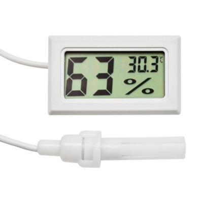 Cina La temperatura professionale di umidità dell'igrometro di Mini Probe Digital Lcd Thermometer misura il bianco con un contatore dell'interno dell'esposizione in vendita