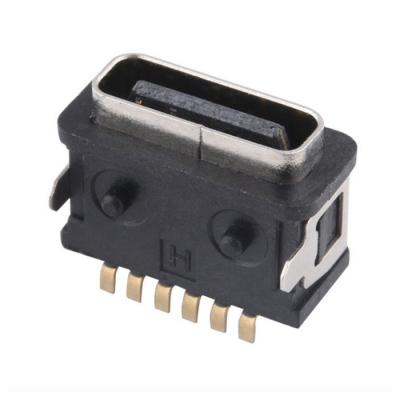 China Tipo conector elétrico impermeável fêmea do Usb de C 6p Smt Ip67 à venda