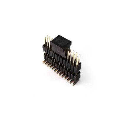 China 1.27mm 2X12P Pin Header Right Angle Connector Smt com plástico dobro à venda