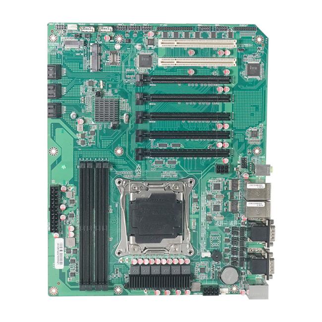 Detailed view of motherboard's SATA and power connectors