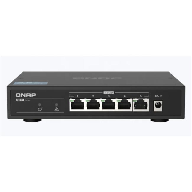 Front view of QSW-1105-5T 5-port 2.5GbE unmanaged switch