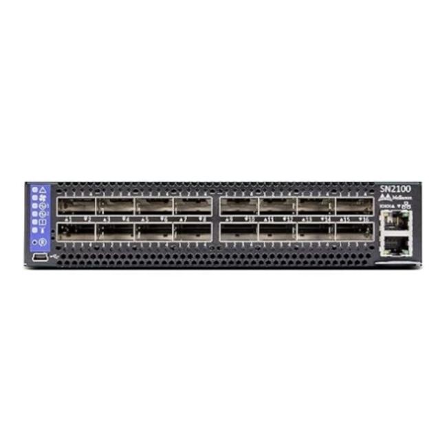 Front view of MSN2100-CB2F Spectrum 100GbE 1U Open Ethernet Switch