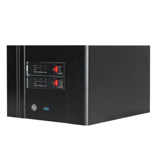 Rear view showing power supply and expansion slot configuration