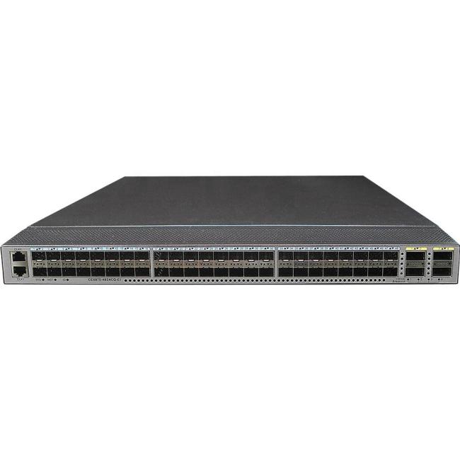Close-up of ports on CE6875-48S4CQ-EI switch