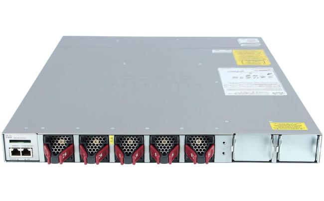 Close-up of SFP+ ports on WS-C4500X-16SFP+ switch