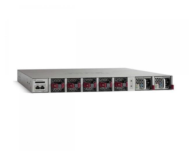 Top view of WS-C4500X-16SFP+ switch showing LED indicators