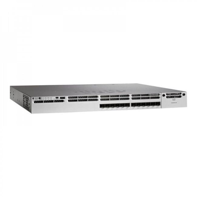 Close-up of SFP ports on WS-C3850-16XS-S switch