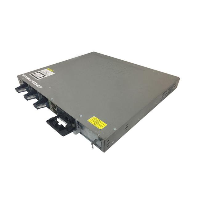 Rear view of WS-C3850-24T-S switch with power connections
