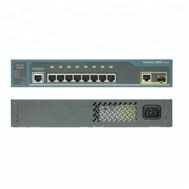 Side view of WS-C2960G-8TC-L network switch showing ports