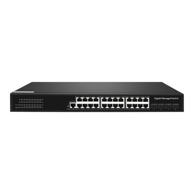 Side view of networking switch showing ports