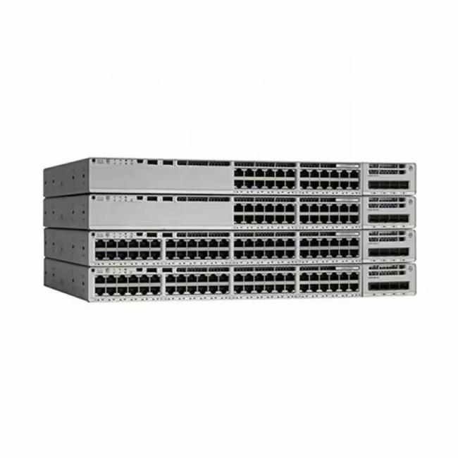 Network switch in rack mounting configuration