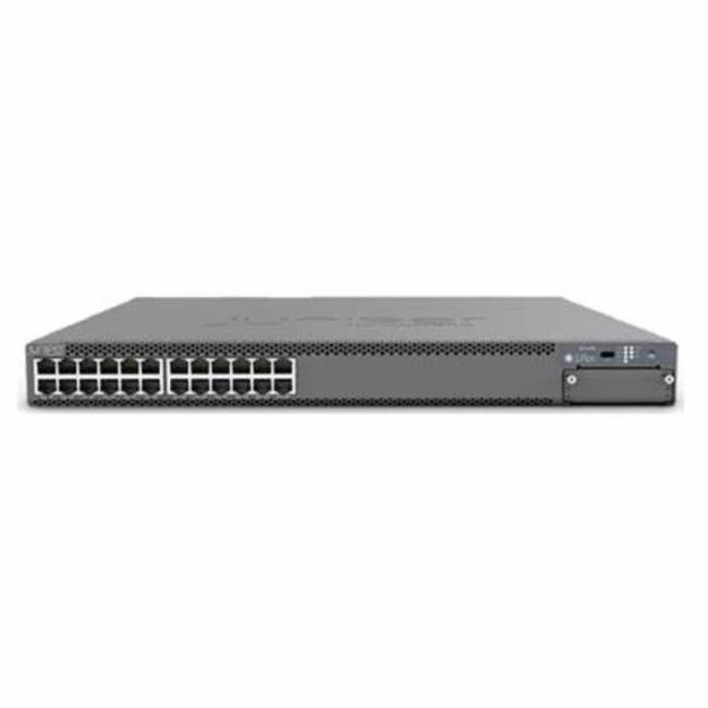 Side view showing ports of EX4100-24T network switch