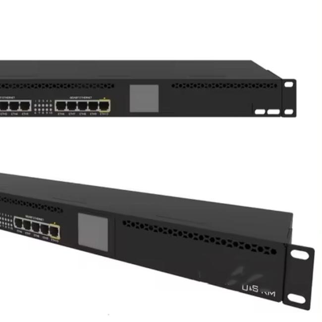 Side view of RB5009UG router showing ventilation and mounting options