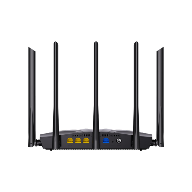Router top view with antennas