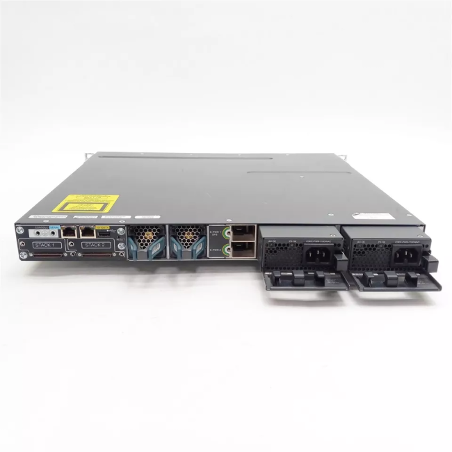 Side view showing ports and indicators of the switch