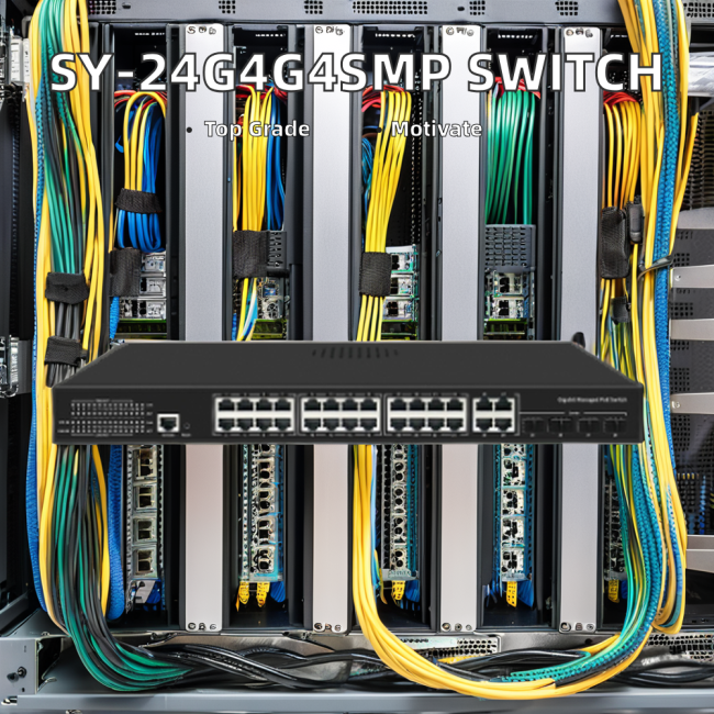 Rear panel of SG3000-MG-24P4C network switch