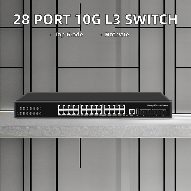 Rear view showing ports of ZX-SWTG3424S switch