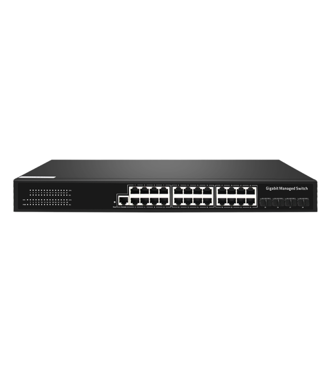Front view of 24-port networking switch