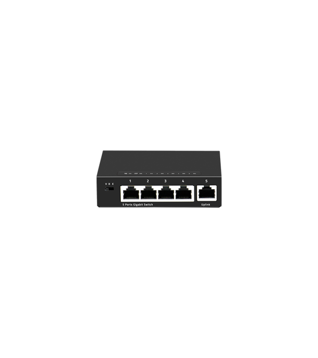 Side view of network switch showing ports