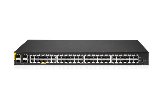 Detailed view of SFP ports on JL675A switch