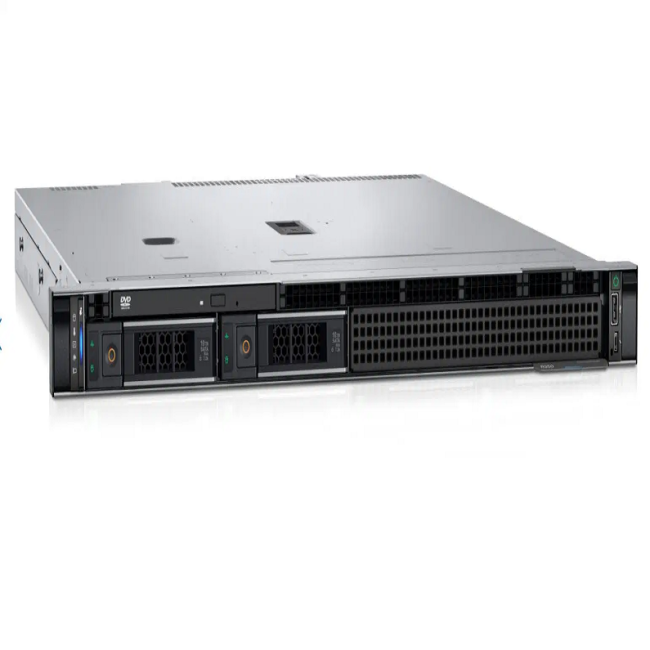 Side view of PowerEdge R250 server showing ports