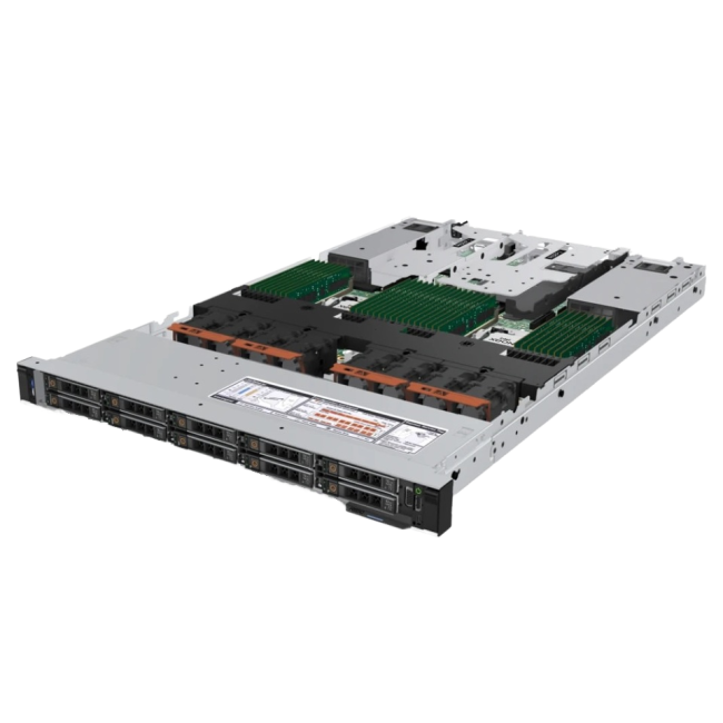 R650xs server side view showing ports
