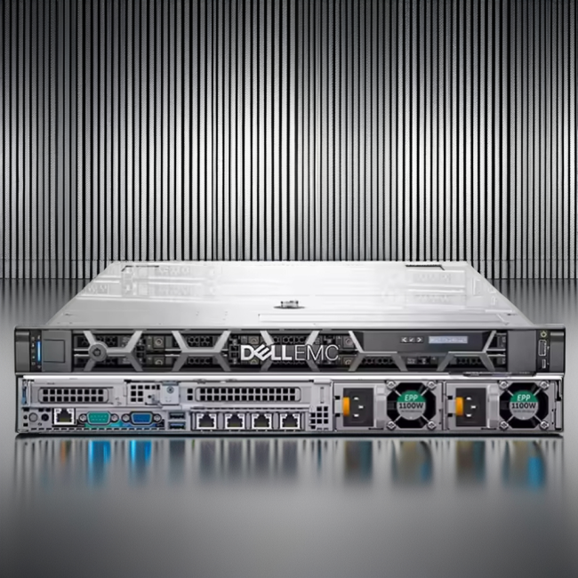 Detailed view of PowerEdge R650 server ports