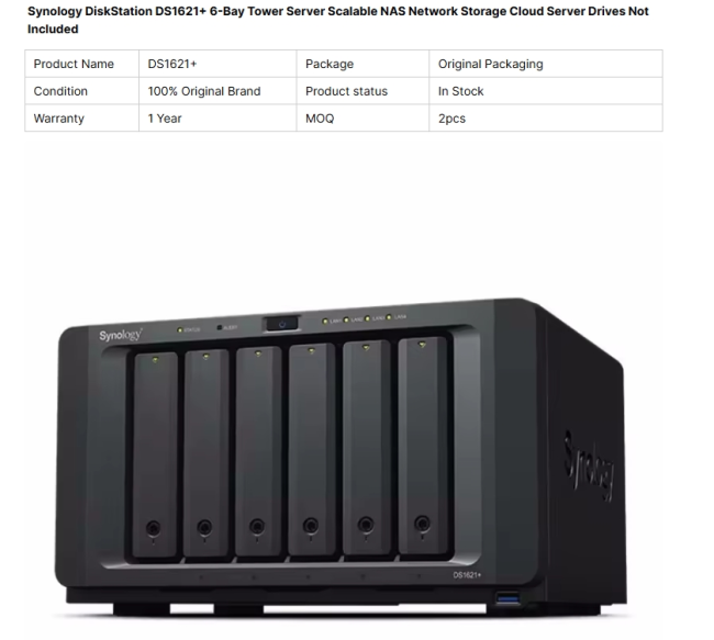 DS1621+ NAS Storage Server technical diagram