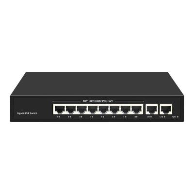 중국 10포트 기가비트 PoE 스위치와 SFP 섬유 포트 30W 전력 VLAN SNMP QoS 기능 액티브 스톡 FCC 인증 1- 높은 수요 판매용