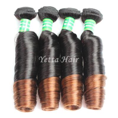 Cina Capelli peruviani molli di Remy del vergine di Ombre di due toni/capelli naturali ricciolo a spirale romanzesco in vendita