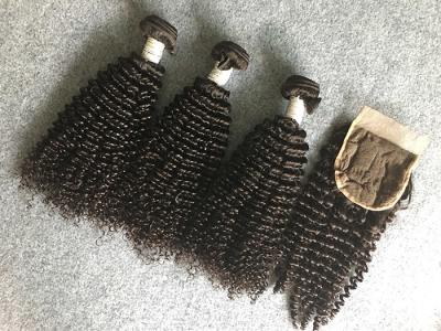 中国 ねじれた巻き毛の閉鎖と加工されていない完全な、厚くペルーの人間の毛髪の織り方 販売のため