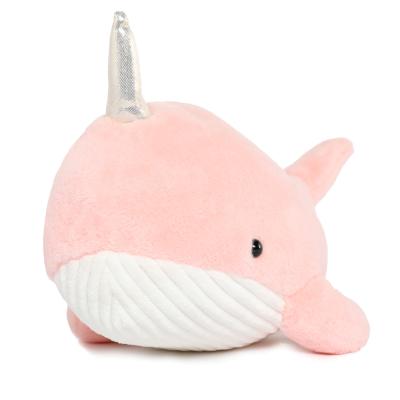 China MorisMos 24 Inch Soft Pink Plush Whale Narwhal Ultra-Soft Stuffed Cotton Funny Hugging Pillow Decor Girls Kids Party Accessory for sale