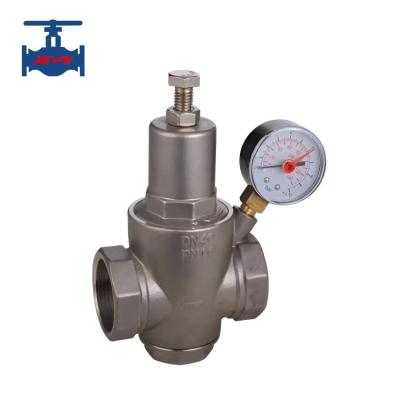 Standard Piston Type Pressure Reducing Valve Stainless Steel With Pressure Gauge