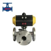 Quality Stainless Steel Pneumatic Actuator Driven T Type L Type Three Way Ball Valve for sale