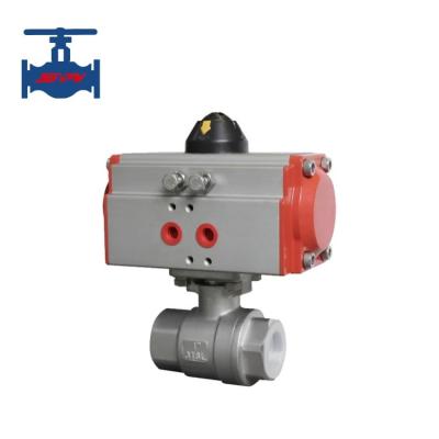 Stainless Steel CF8 CF8M Pneumatic Valve 2PC Screw Type Ball Valve