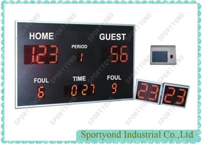 Cina Tabellone segnapunti elettronico portatile di pallacanestro di 7 segmenti con l'orologio di colpo, FCC di RoHS del CE in vendita