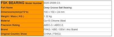 中国 P5 P4 6020 2RSR C3の深い溝のボール ベアリングのゴム製シールの高速低雑音 販売のため