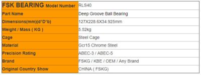 China Tamaño imperial RLS40, LJ5, rodamiento de bolitas modificado para requisitos particulares del LS 23 127 x 228,6 x 34.925m m en venta