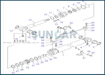 중국 PC100-6 PC120SC-6을 위한 0 붐원통 서비스 장비 판매용