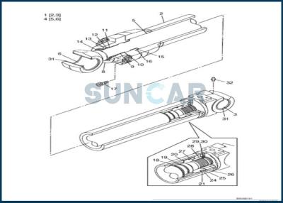 중국 LZ00442 붐 실린더 서비스 키트는 굴삭기 CNH CX225SR CX240에 맞습니다. 판매용