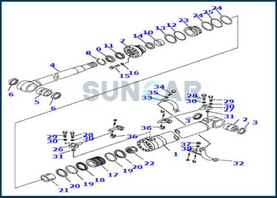 중국 707-99-58260 7079958260 PC220-6 PC250LC-6L용 붐 실린더 서비스 키트 판매용