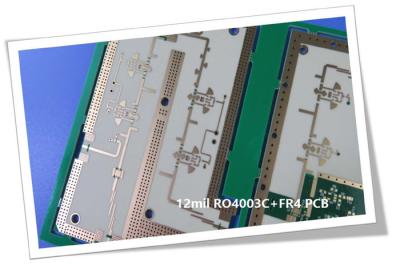 12 밀리 하이브리드 PCB RO4003C 고 Tg 170 °C FR-4 저항 제어 회로