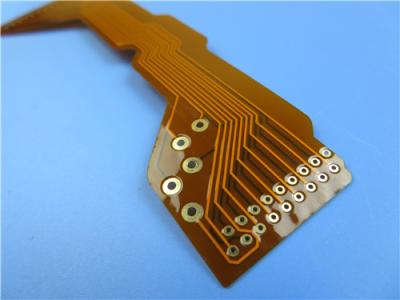 중국 연성 인쇄 회로 (FPC)는 인터페이스 모듈을 위해 침지 금과 노랑 커버레이로 2 온스 폴리이미드를 토대로 했습니다 판매용