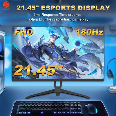 中国 黒色 21.45インチ ゲームモニター IPS パネル 180Hz RGB照明 HDMIとディスプレイポート接続 販売のため