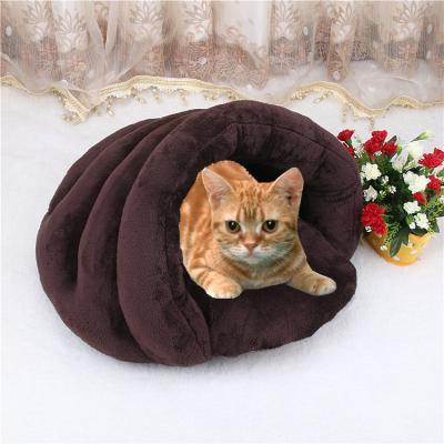 China De Tunnel van maniercat nest comfortable pet bed voor Warm Cat House Soft Cat Cave-Bed Te koop