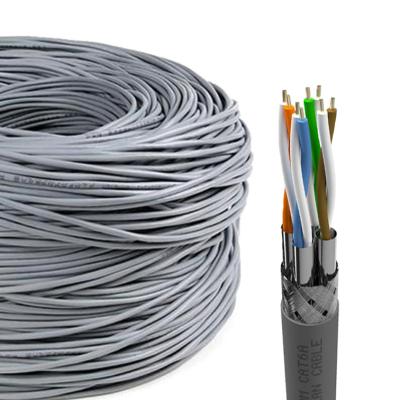China CAT6A SFTP Cable 23AWG 500ft LSZH Gray for Industrial Automation and Enterprise Networks for sale
